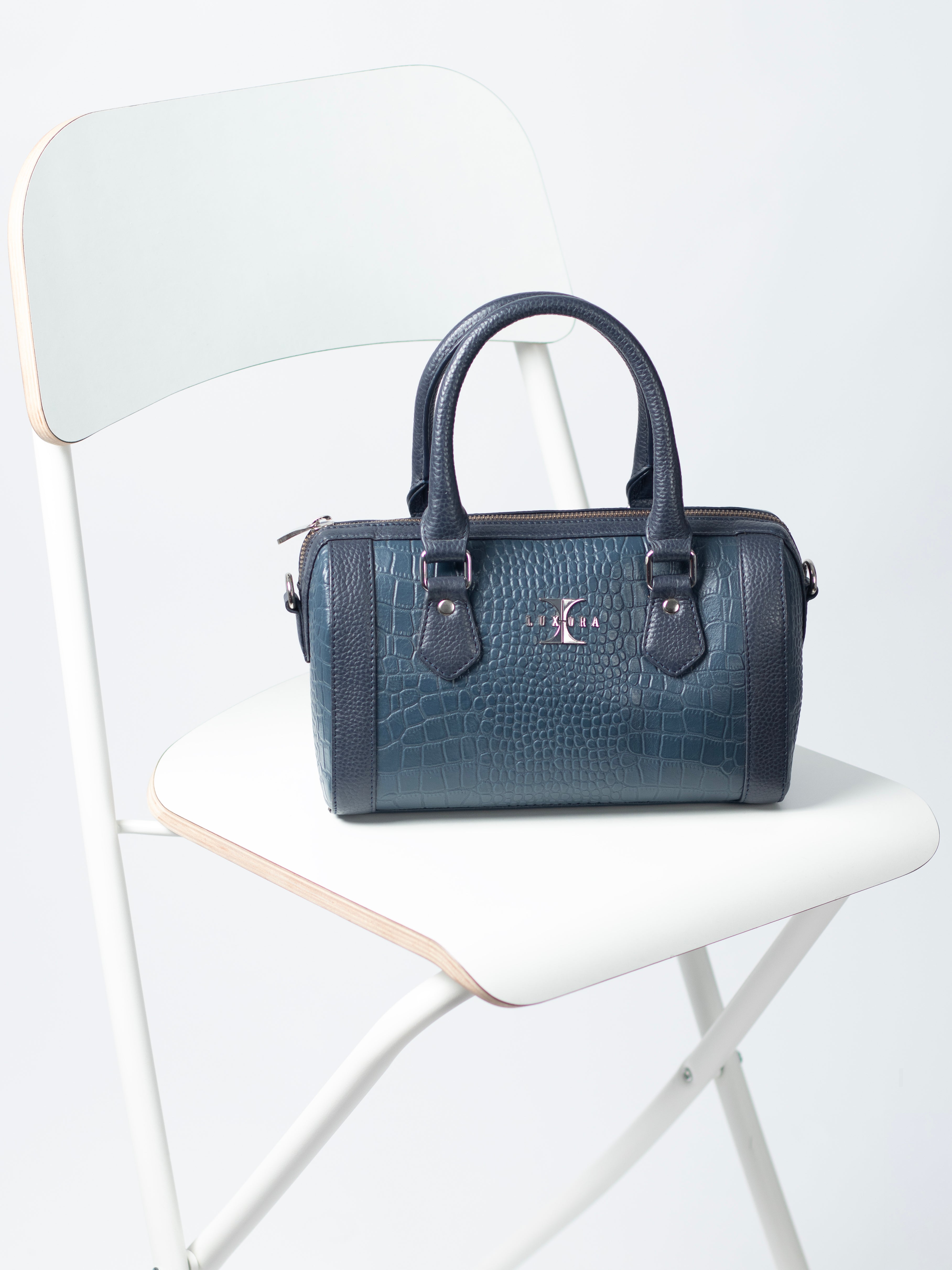 Azure Crest Handbag | 100% Genuine Leather – Luxora Styl