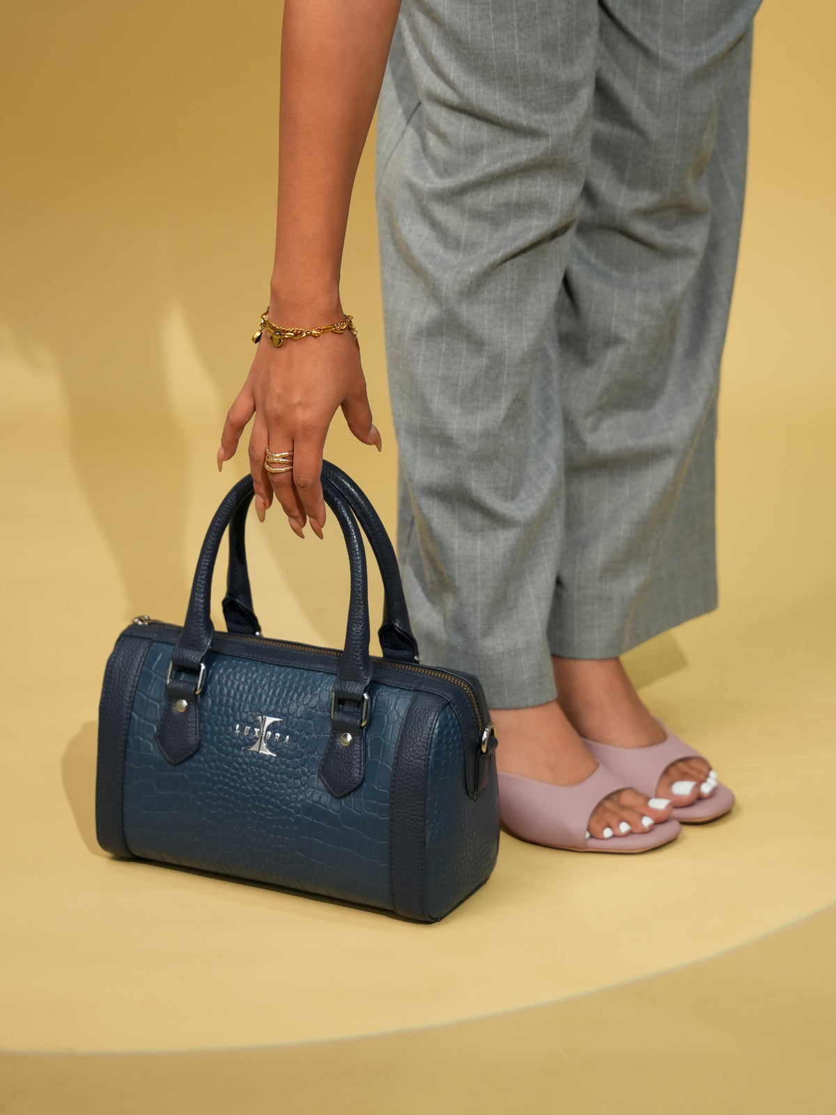 Azure Crest Handbag | 100% Genuine Leather – Luxora Styl